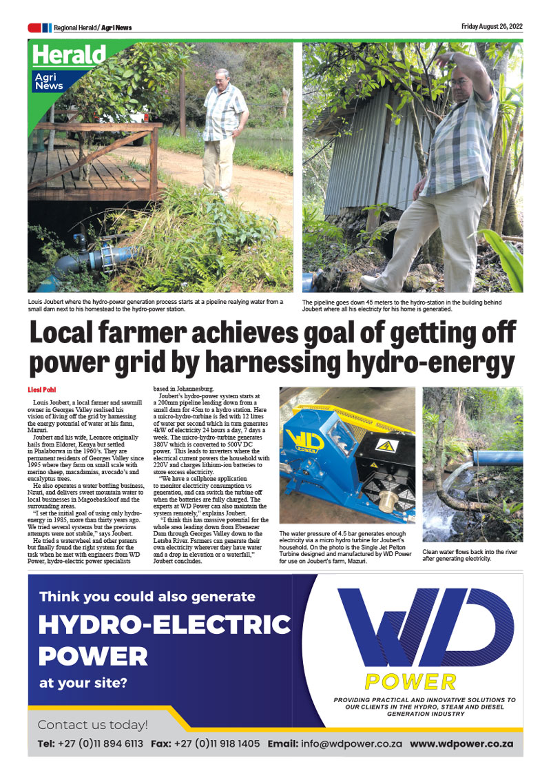 Otter - Inline Hydro Turbine - WD Power